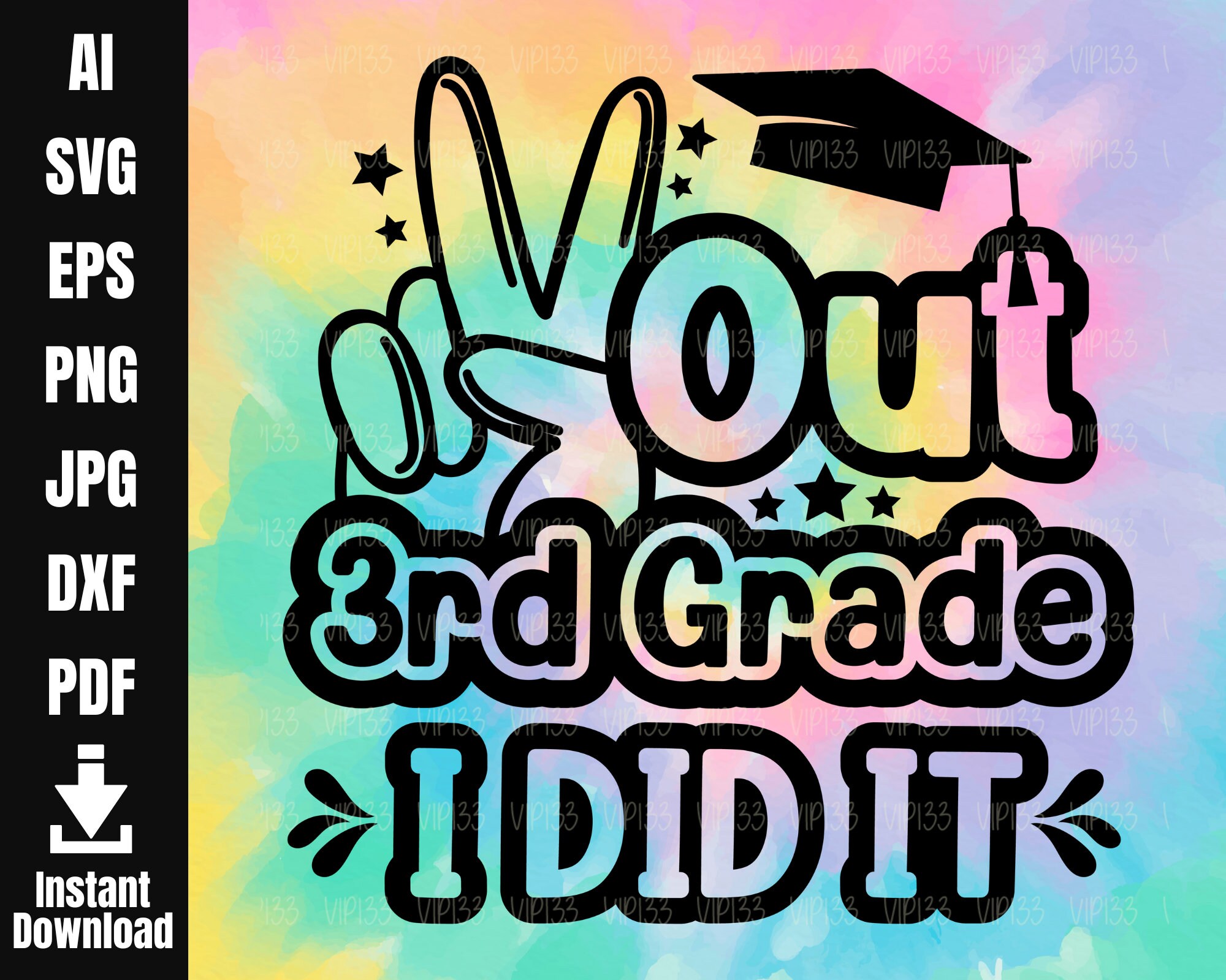 Peace Out 3rd Grade Graduation Shirt SVG I Did It Last Day of Third ...
