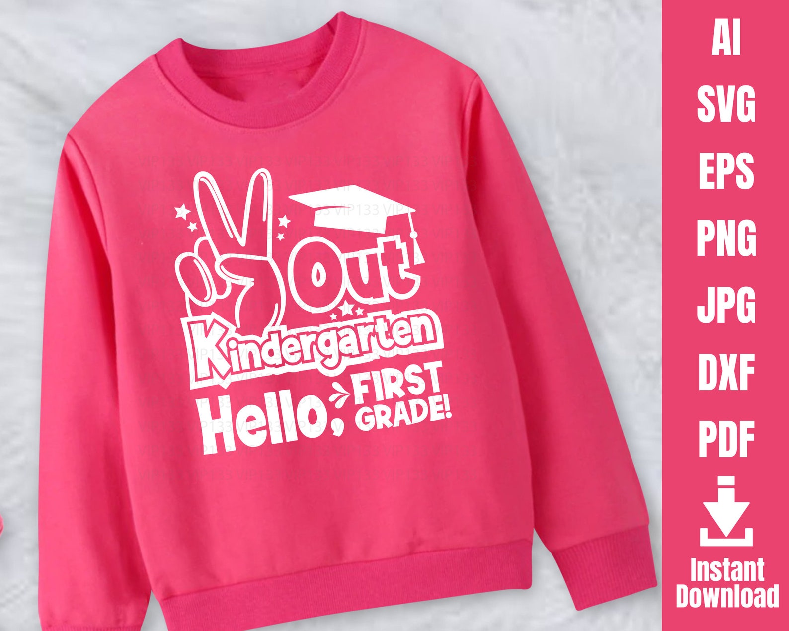 Peace Out Kindergarten SVG Hello, First Grade Kindergarten Graduation ...