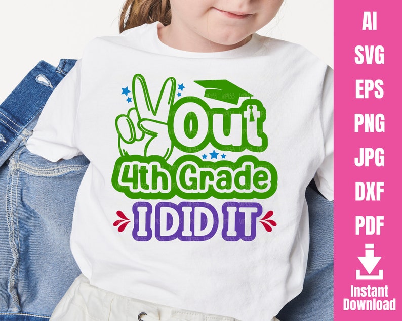 Peace Out Fourth Grade PNG 4th Grade Graduation Shirt SVG Last Day of ...