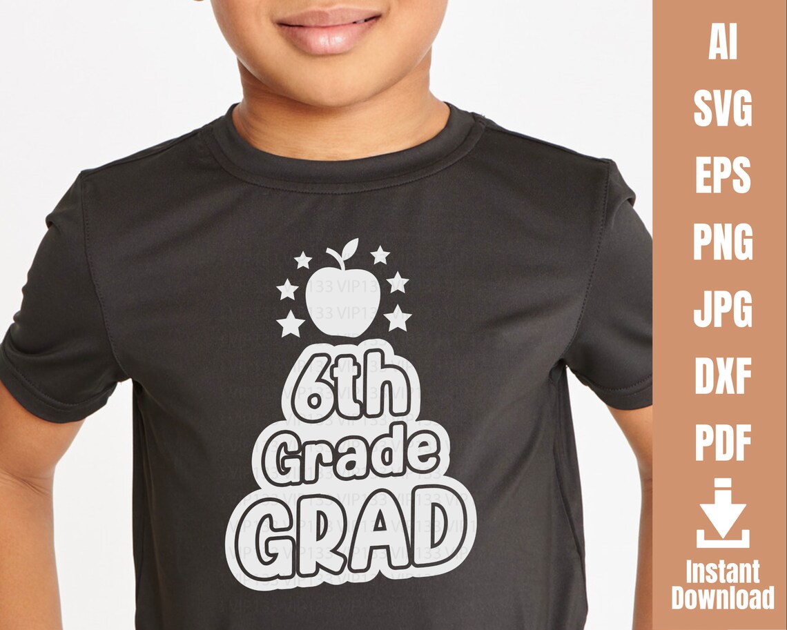 6th Grade Grad SVG Sixth Grade Graduation Last Day of 6th Grade Peace ...