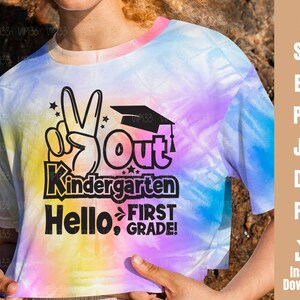 Peace Out Kindergarten SVG Hello, First Grade Kindergarten Graduation ...