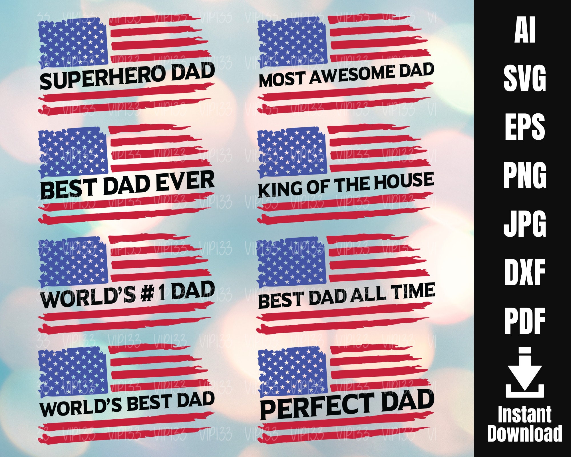 American Flag Dad SVG Best Dad Ever Flag Fathers Day Gifts From Wife to ...