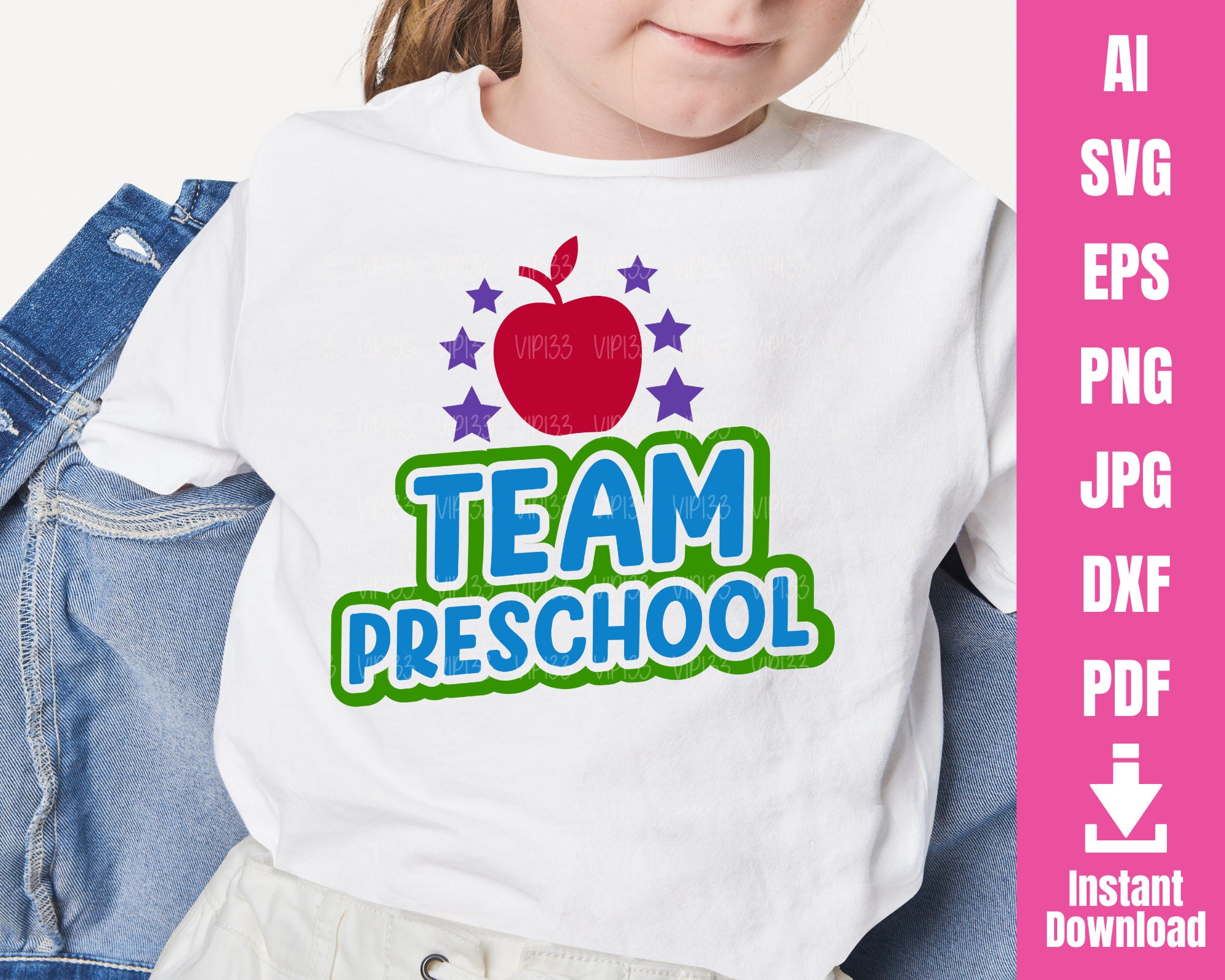 Team Preschool SVG Pre Kindergarten Shirts First Day of Preschool Shirt ...