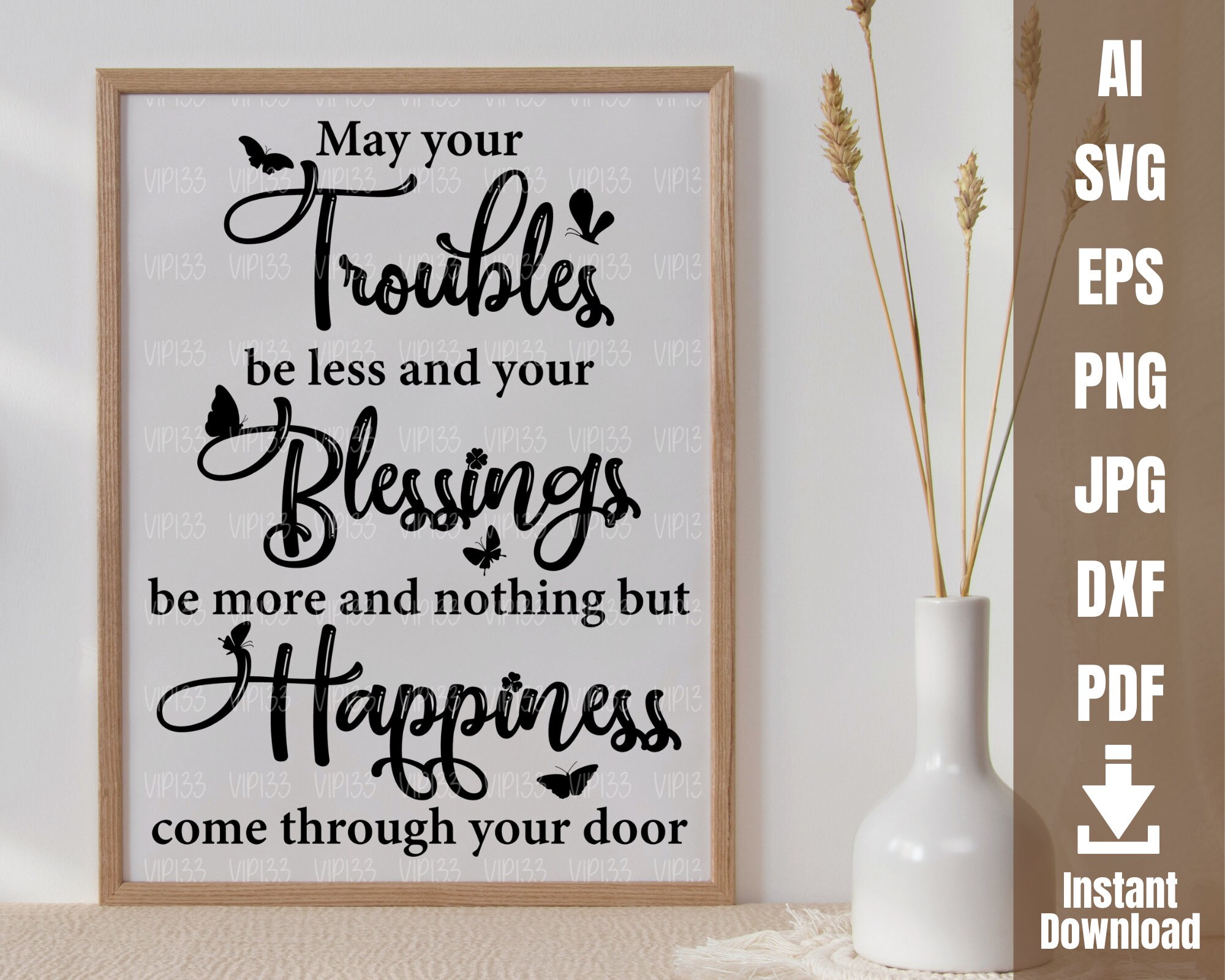 May Your Troubles Be Less SVG | St Patricks Day Irish Wedding Blessing ...