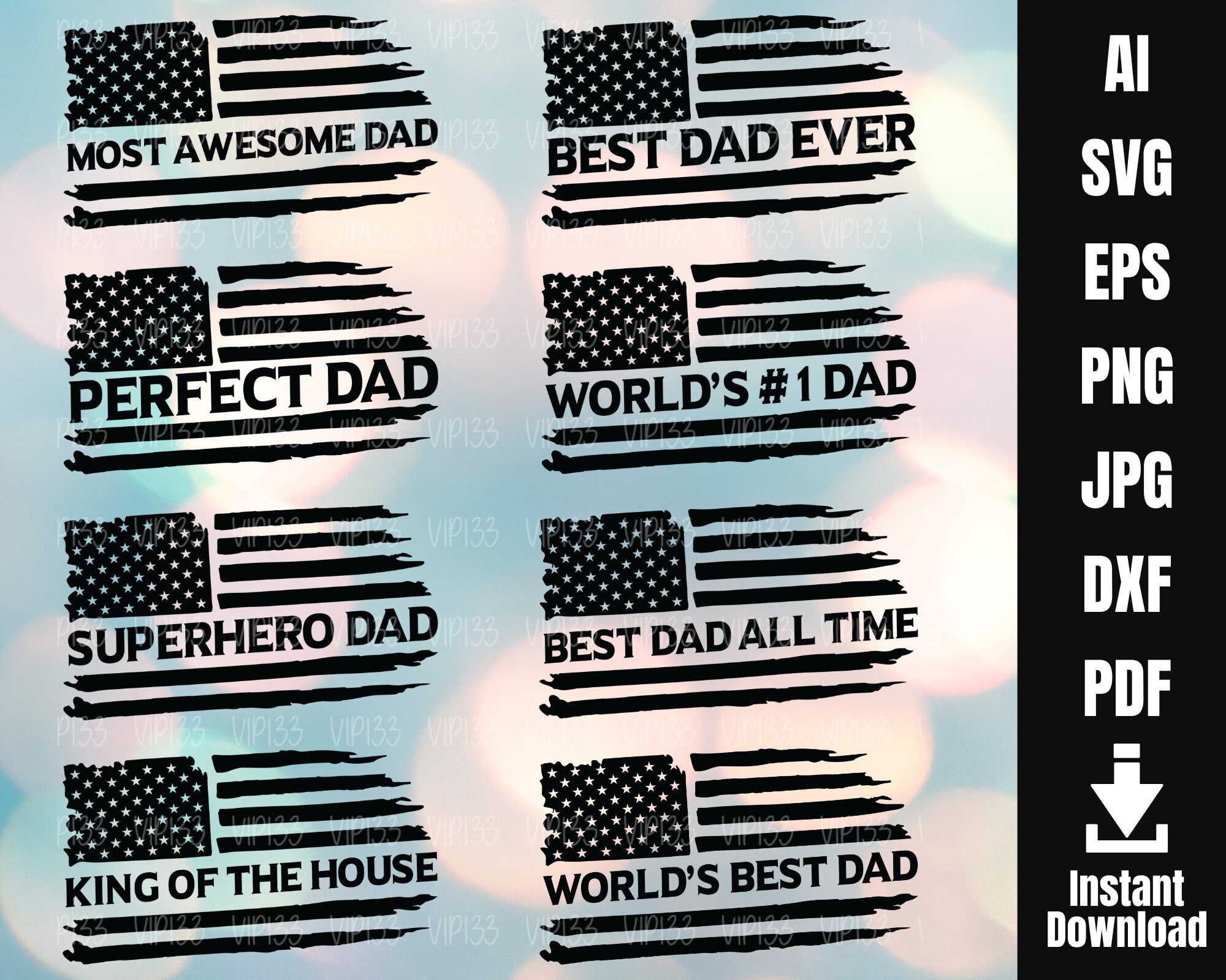 American Flag Dad SVG Best Dad Ever Flag Fathers Day Gifts From Wife to ...