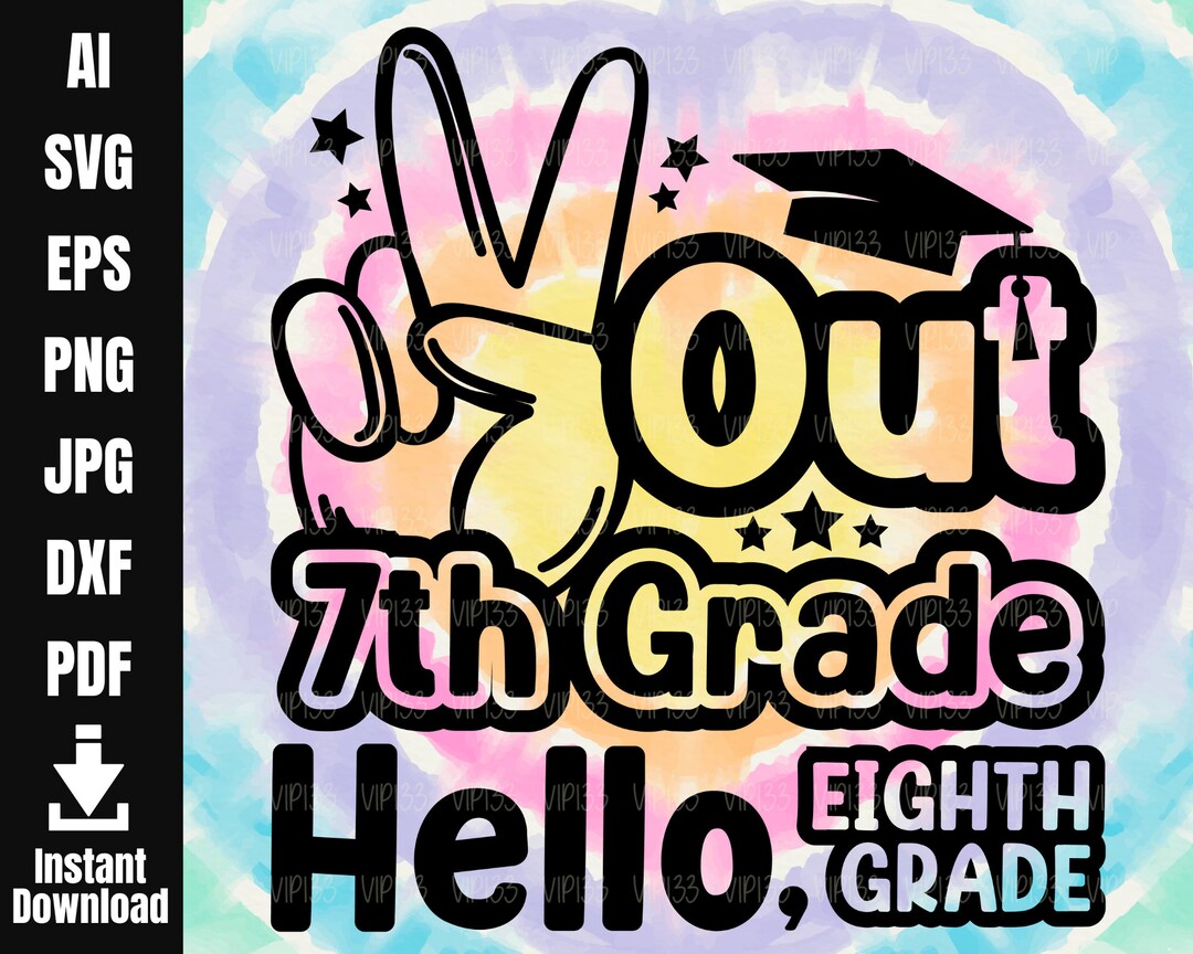 Peace Out Seventh Grade PNG 7th Grade Graduation Happy Last Day of 7th ...