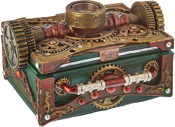 Steampunk Trinket/jewelry Box Steam Punk W/compass - Etsy