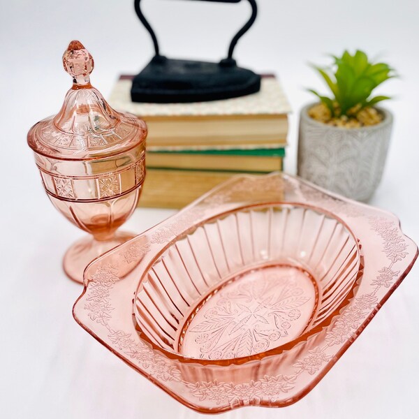 Antique Pink Glass - Etsy