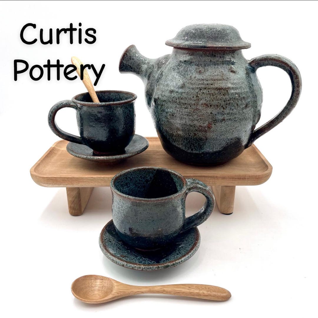LIKE NEW - Curtis Signed Studio Art Pottery - Pitcher With Lid; Tea ...