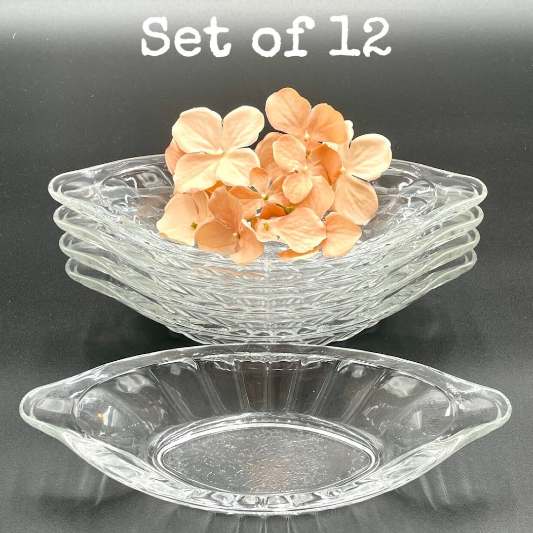 Set of 12 Fountainware Oval Ice Cream Sundae Glass Boats Flat Banana ...