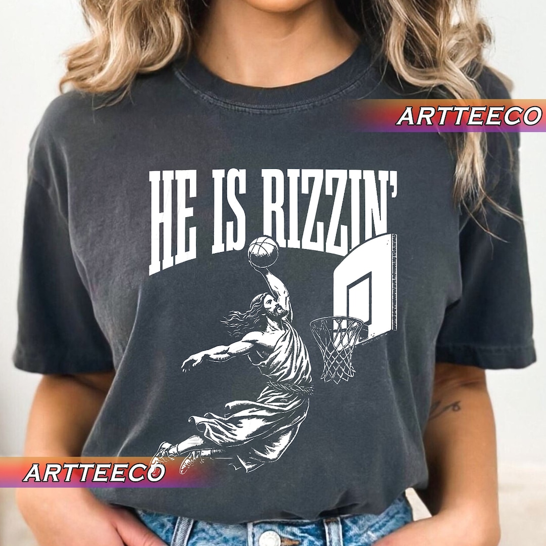 He is Rizen Shirt, He is Rizzin' Shirt, Funny Jesus Shirt, Humor Easter ...