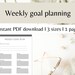 WEEKLY GOAL PLANNING, Plan Your Weekly Goals, Printable Goal Setting ...