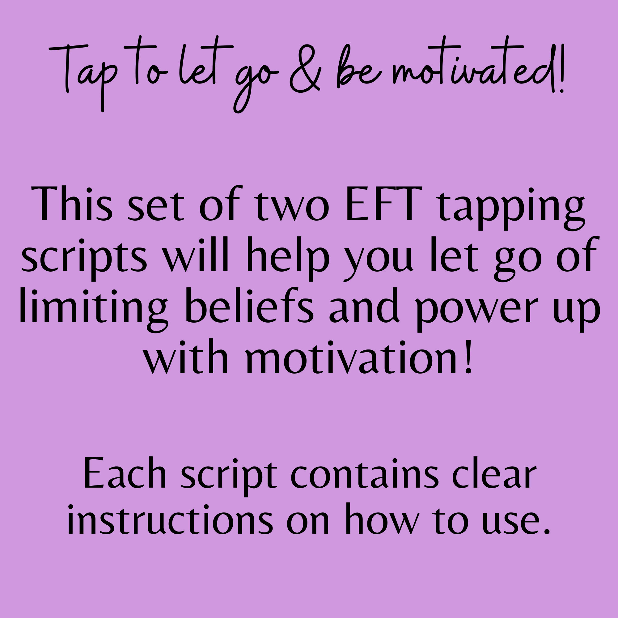 EFT Tapping Script Set for Letting Go & Self-motivation, EFT Guide to ...