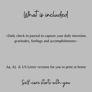 DAILY CHECK IN Journal, Wellness Gratitude Journal Printable, Reflect ...