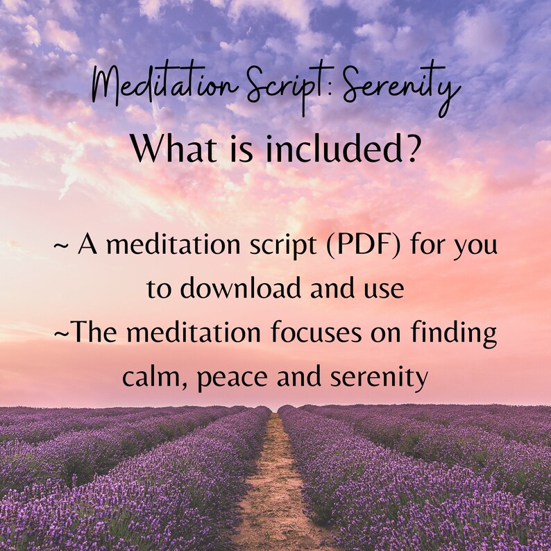 SERENITY MEDITATION SCRIPT, Guided Meditation, Meditation Script to ...