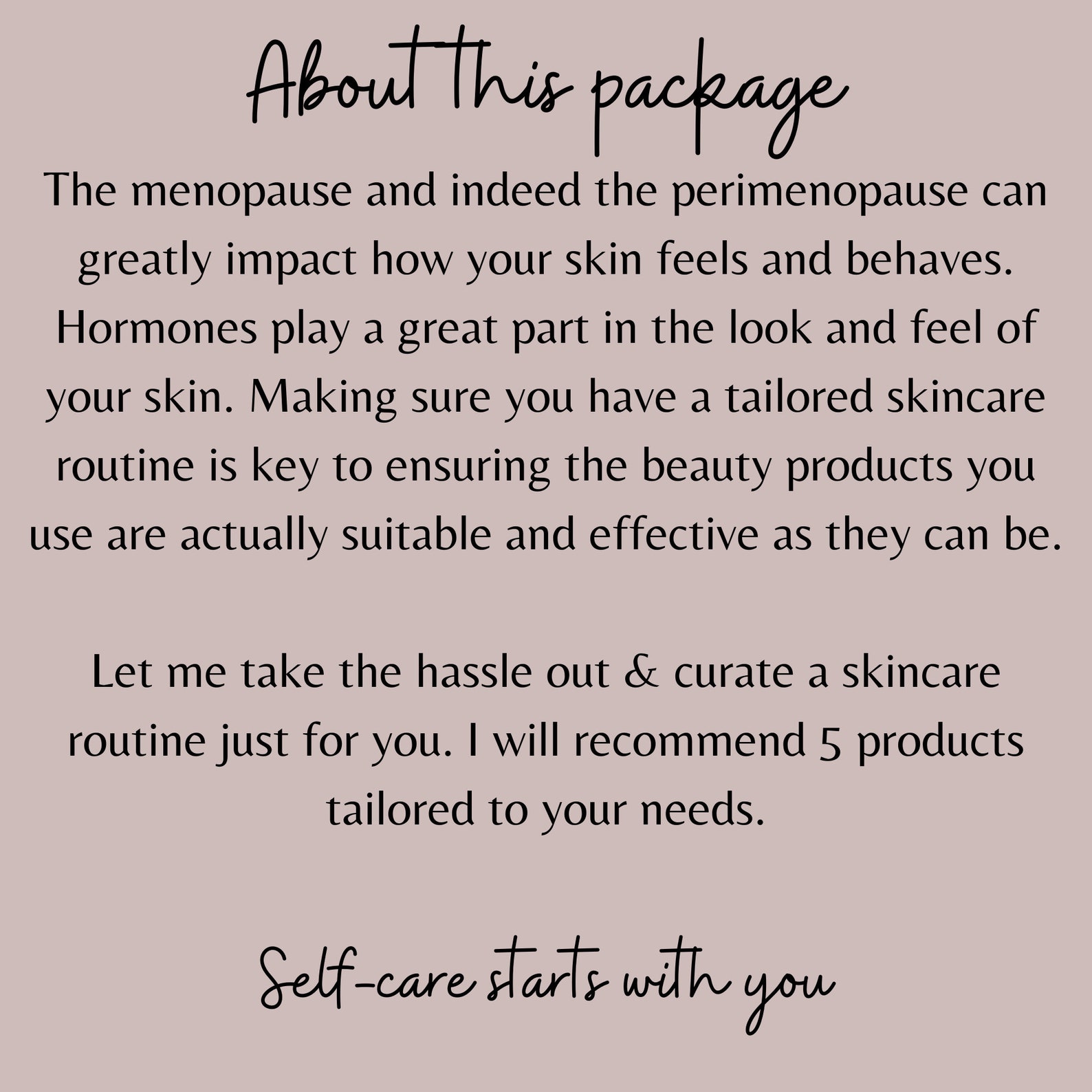 Menopause Personalized Skincare Routine, Skincare Advice Consultation ...