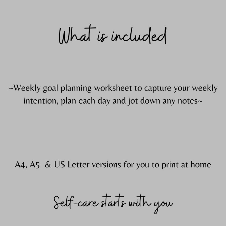 WEEKLY GOAL PLANNING, Plan Your Weekly Goals, Printable Goal Setting ...