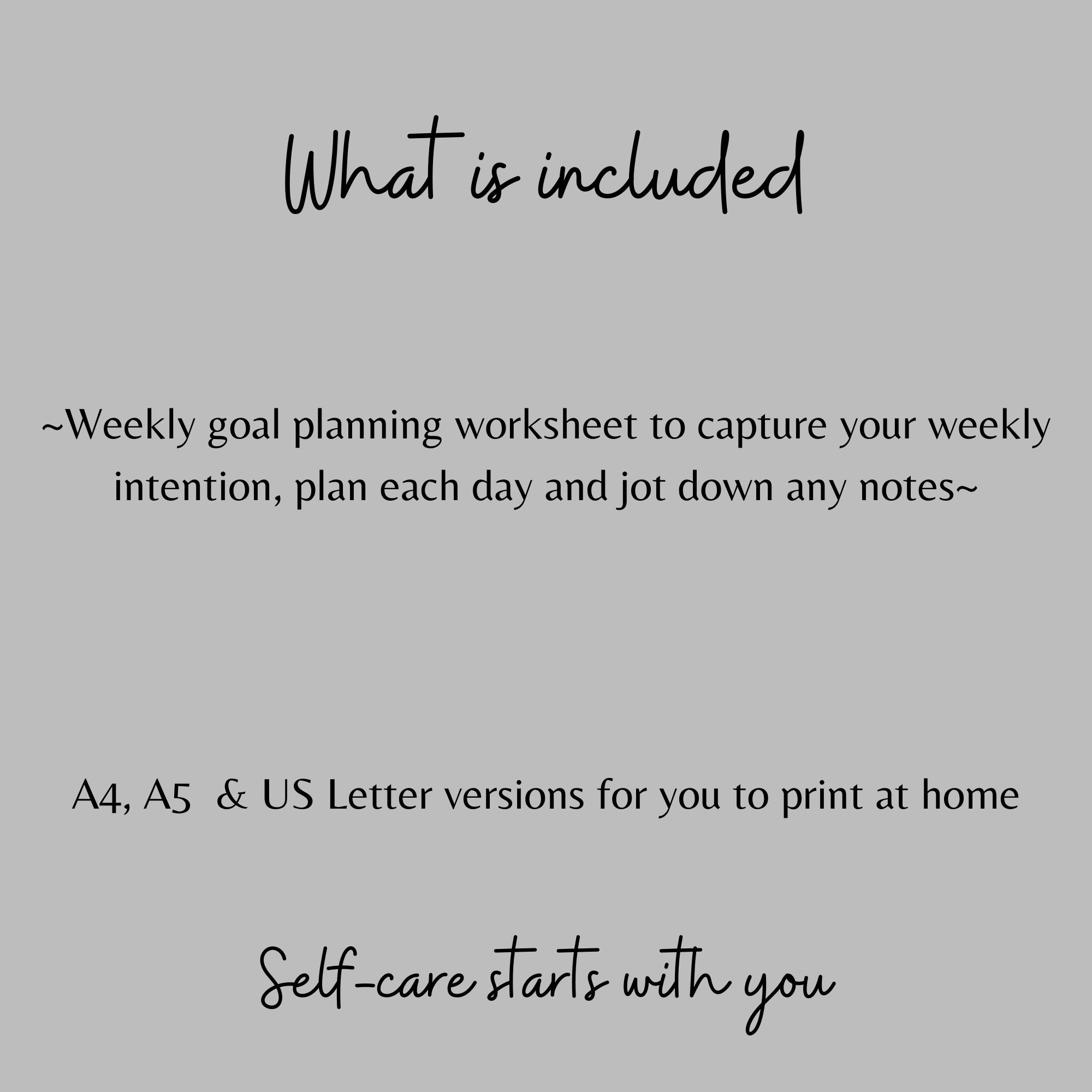 WEEKLY GOAL PLANNING, Plan Your Weekly Goals, Printable Goal Setting ...