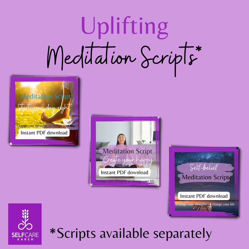 UPLIFTING MEDITATION SCRIPT Bundle, Guided Affirmations, Positive ...