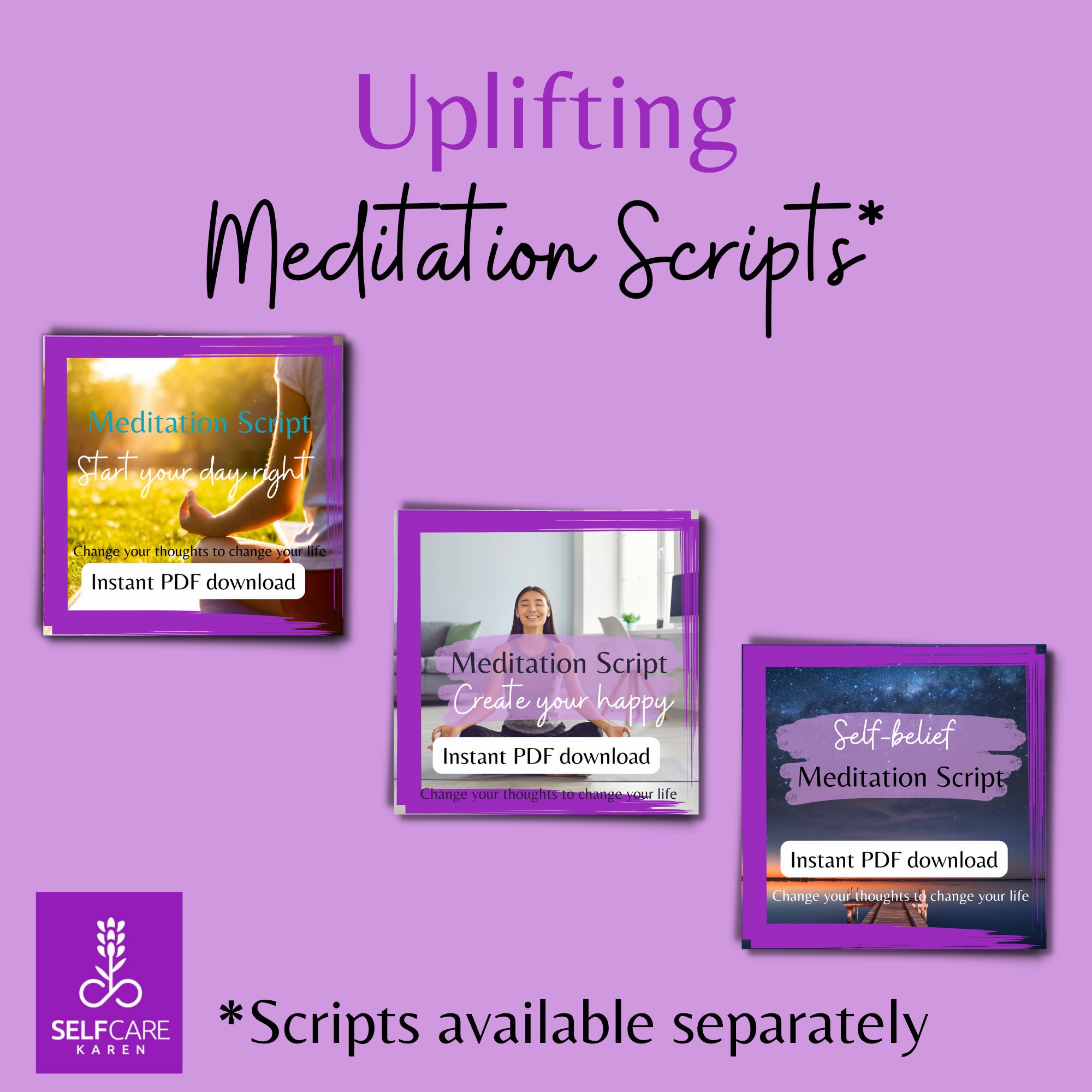 UPLIFTING MEDITATION SCRIPT Bundle, Guided Affirmations, Positive ...
