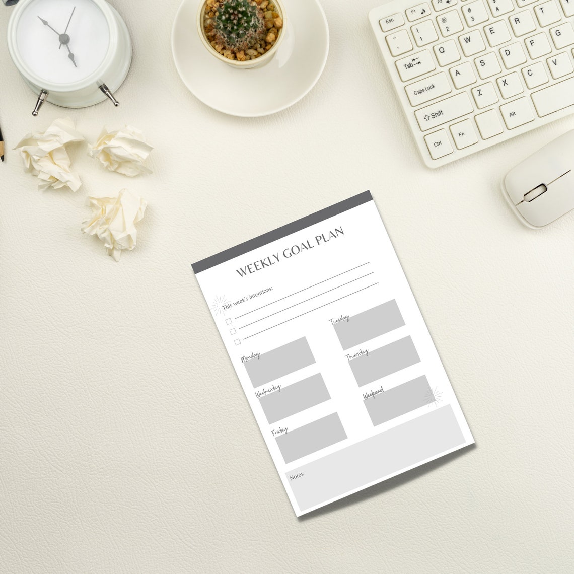 WEEKLY GOAL PLANNING, Plan Your Weekly Goals, Printable Goal Setting ...