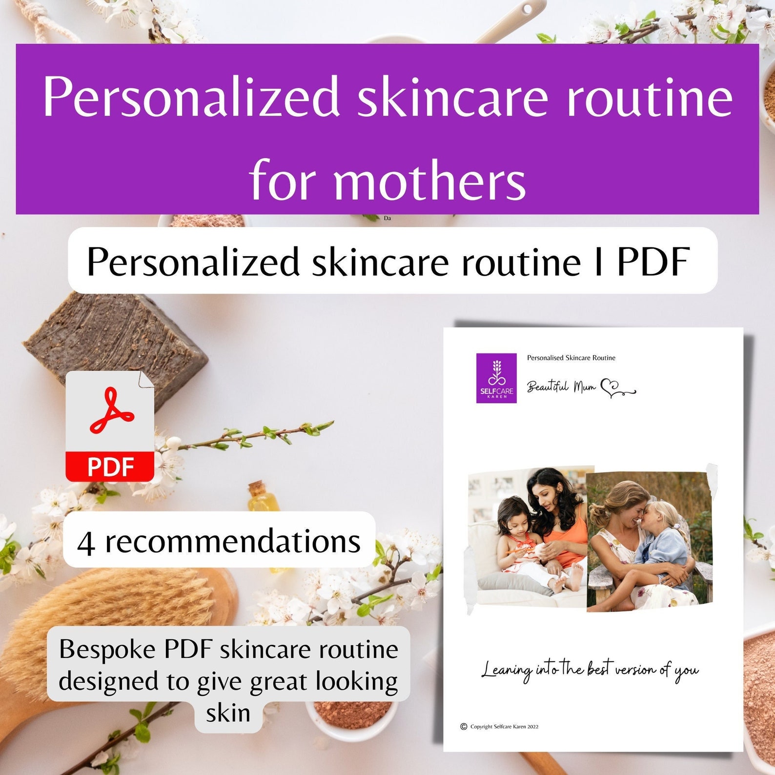 Personalized Skincare Routine for Mothers, Beauty Product Plan Package ...