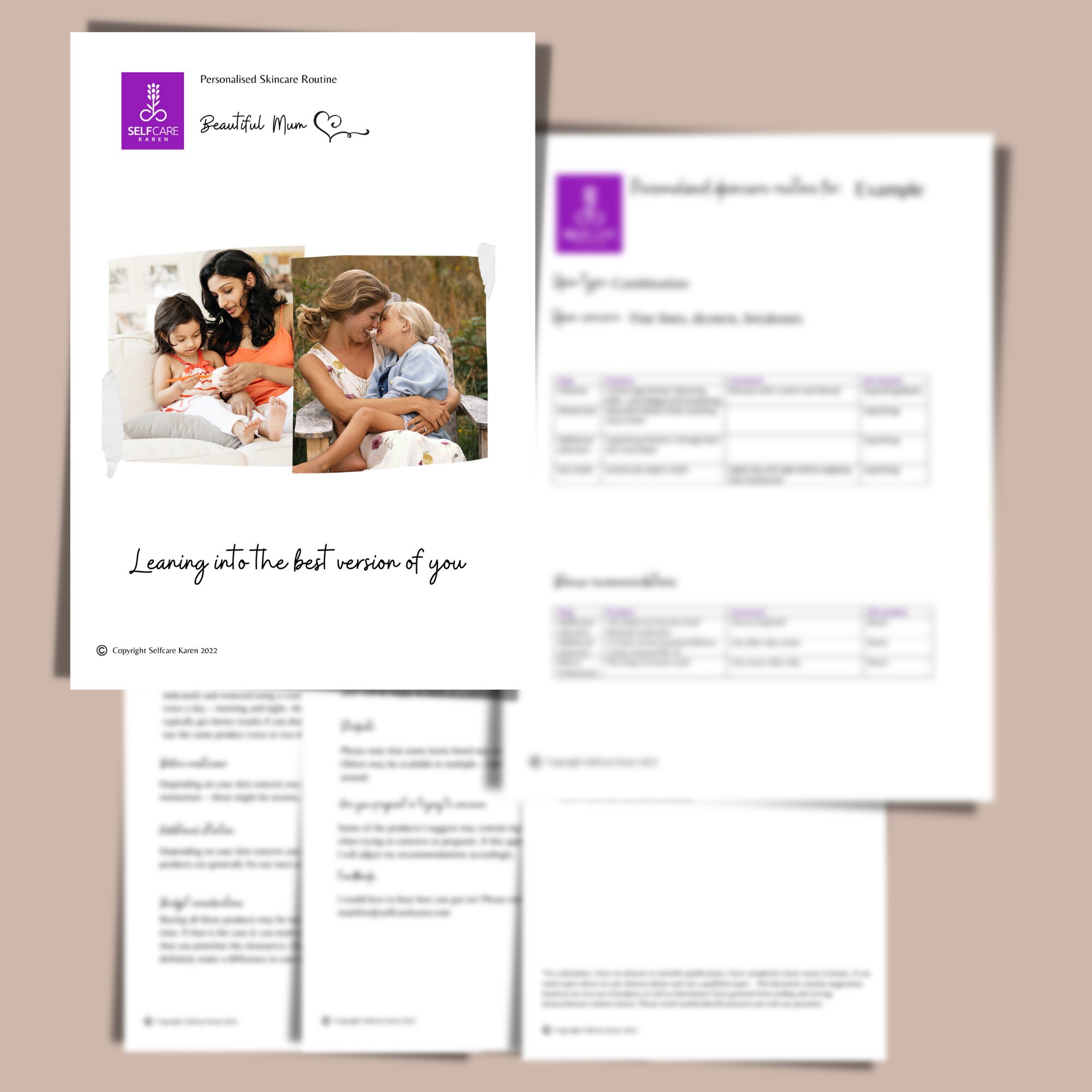 Personalized Skincare Routine for Mothers, Beauty Product Plan Package ...