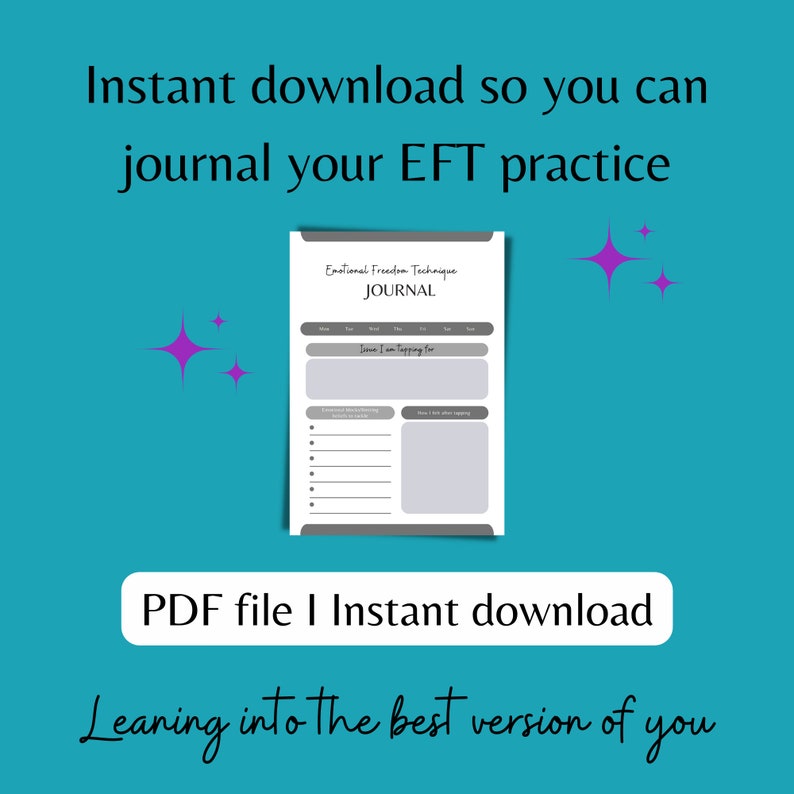 EMOTIONAL FREEDOM Technique Journal, EFT Digital Journal Printable ...