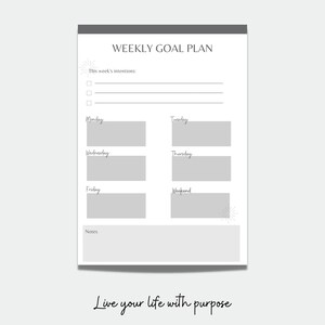 WEEKLY GOAL PLANNING, Plan Your Weekly Goals, Printable Goal Setting ...