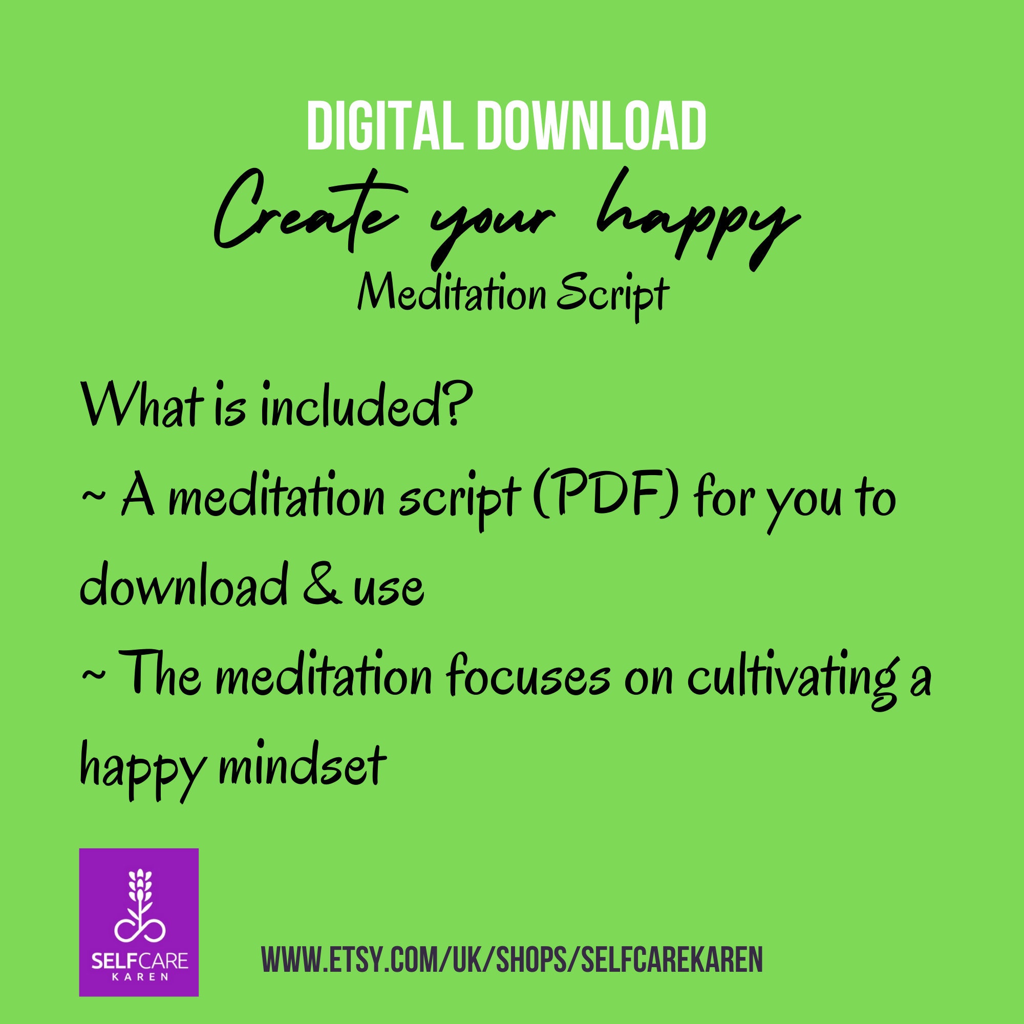 CREATE YOUR HAPPY Meditation Script Guided Happiness - Etsy UK