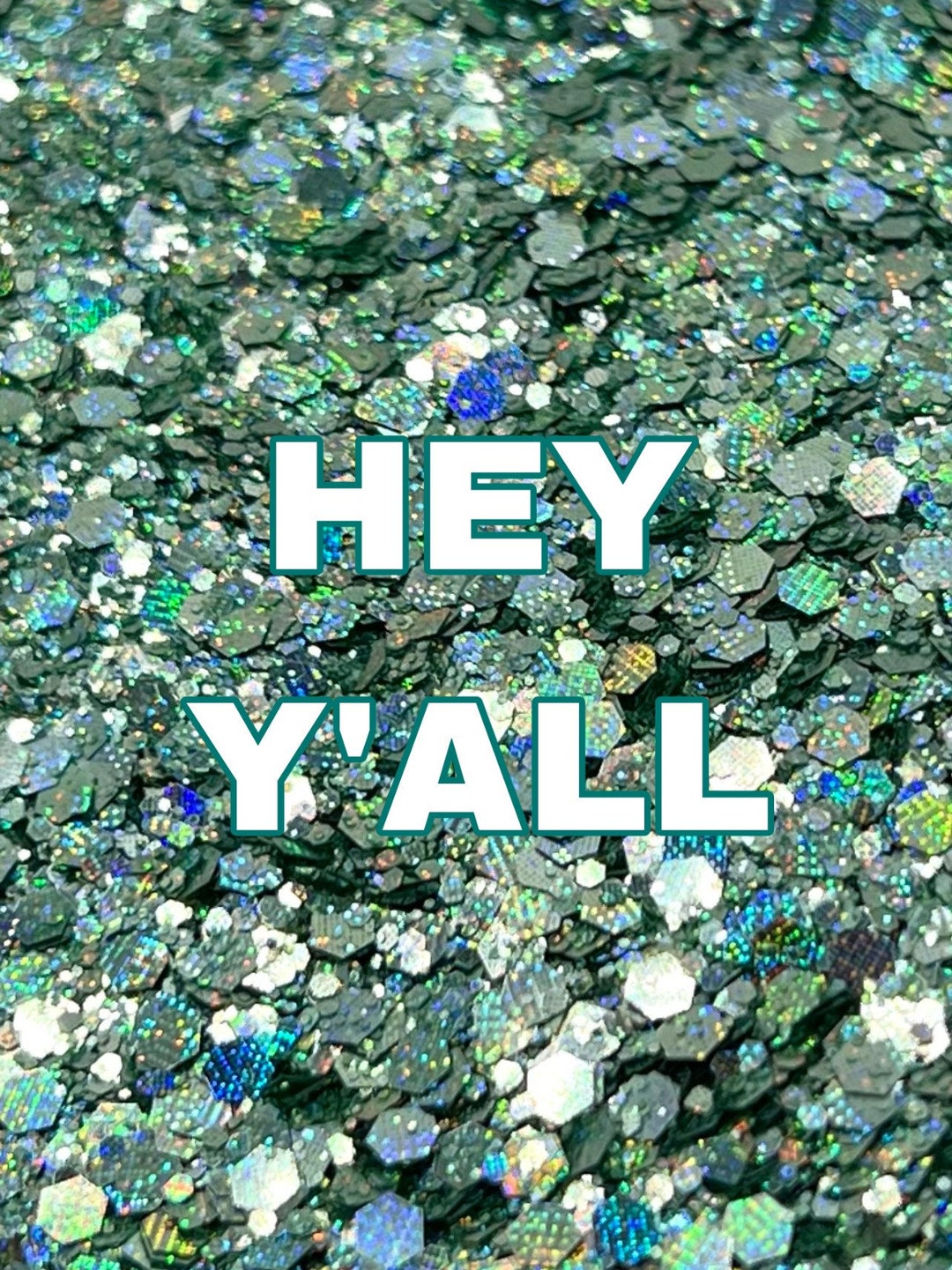 HEY YALL Mint Teal Textured Holographic Chunky Glitter Mix ...