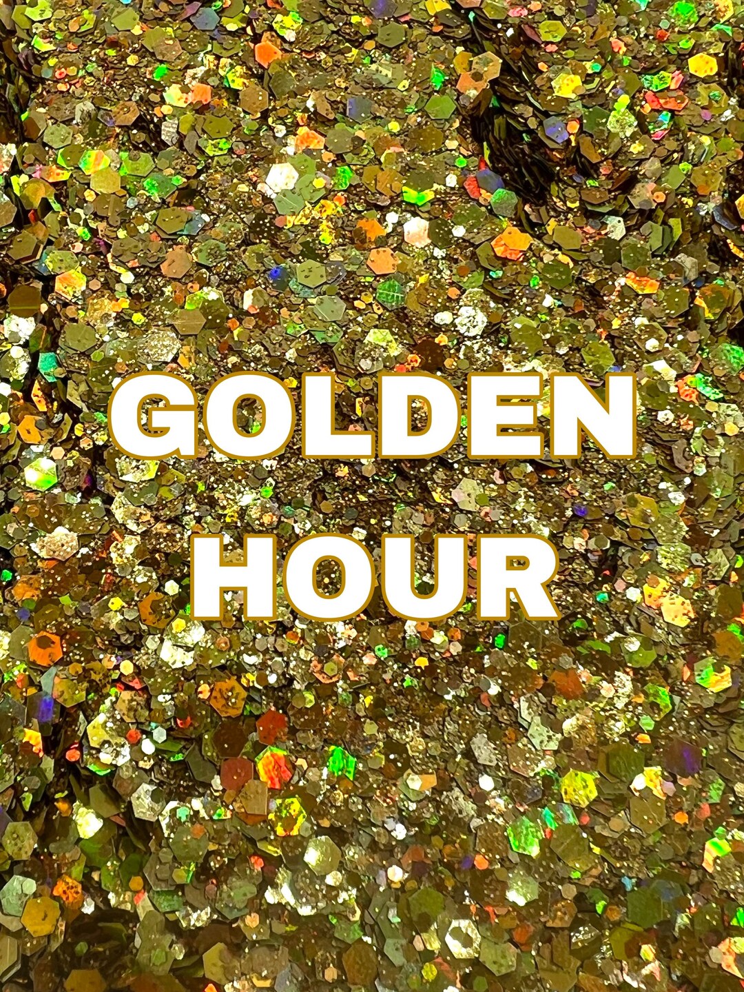 GOLDEN HOUR Gold Chunky Holographic Glitter Chunky Glitter Holographic ...