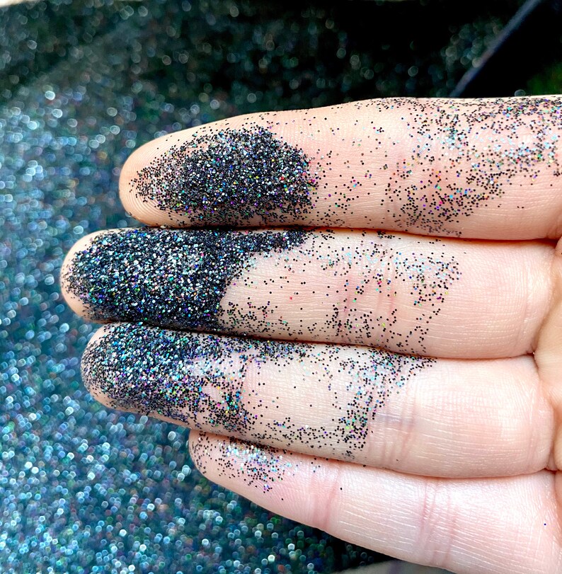 BACK IN BLACK Ultra Fine Black Holographic Glitter Black - Etsy