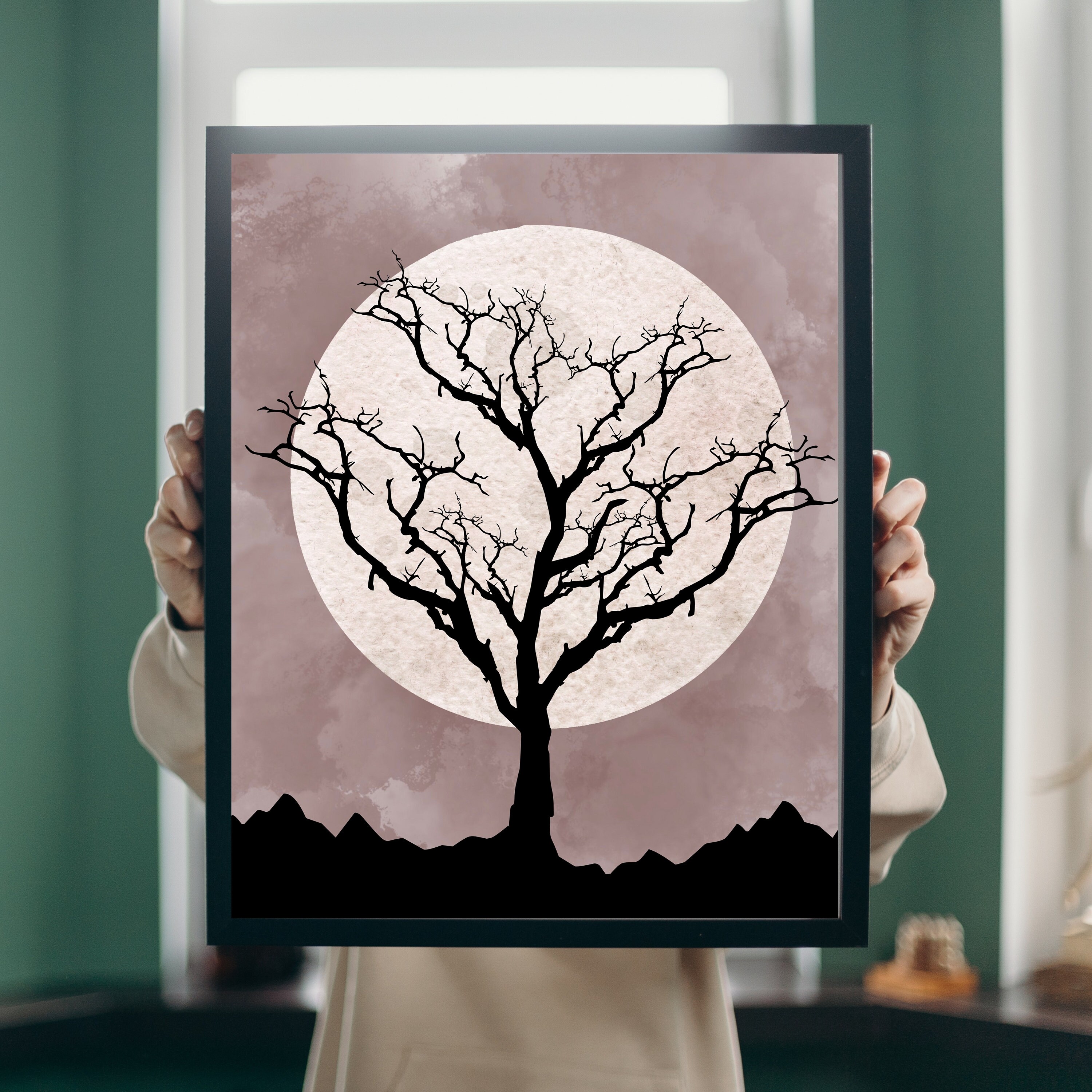 Moon & Oak Whimsigoth Art Print | Printable Digital Witchy Wall Art ...
