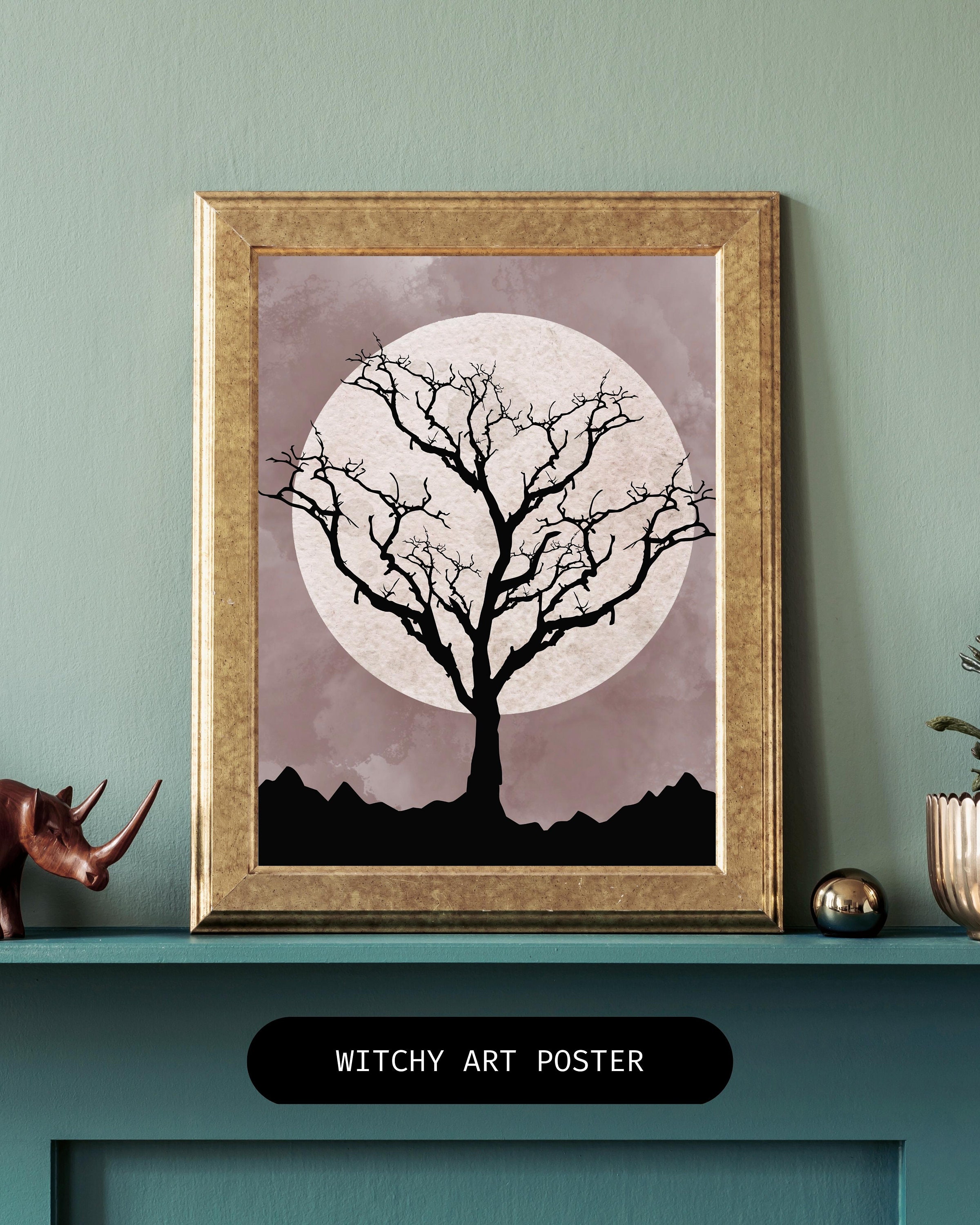 Moon & Oak Whimsigoth Art Print | Printable Digital Witchy Wall Art ...