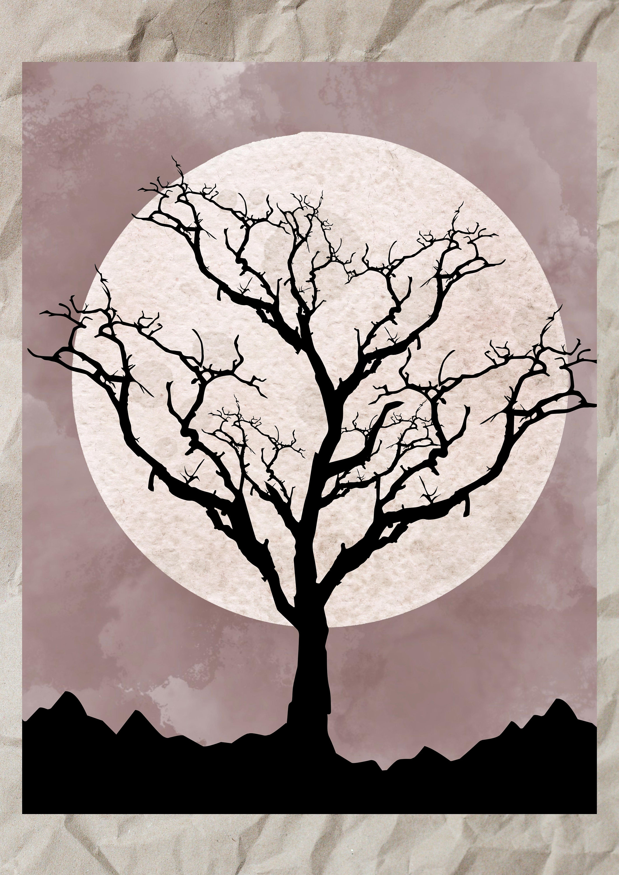 Moon & Oak Whimsigoth Art Print | Printable Digital Witchy Wall Art ...
