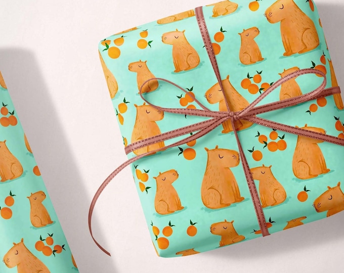 Capybara Cute Gift Wrapping Paper | Wrap Present Bag Capy Lover Novelty ...