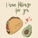 Taco Avocado Anniversary Pun A6 Card | Birthday Valentine's Day Burrito ...