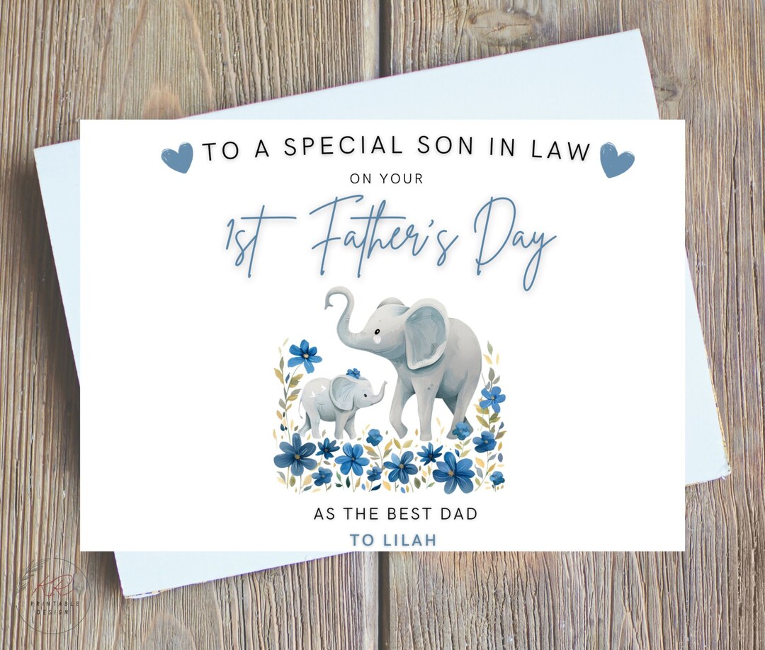 Personalised 1st Father's Day Card for Son in Law, to My Amazing Son in ...