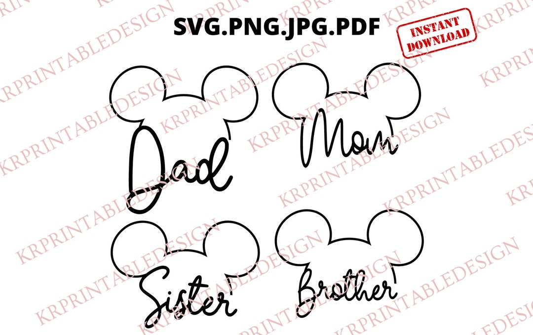 Mickey Dad SVG, Minnie Mom SVG, Mickey Mouse Family Shirt Svg, Minnie ...