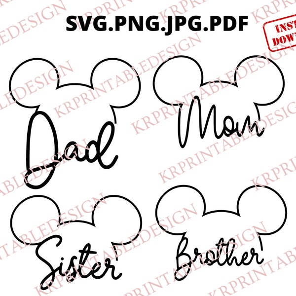 Mickey Dad Svg - Etsy