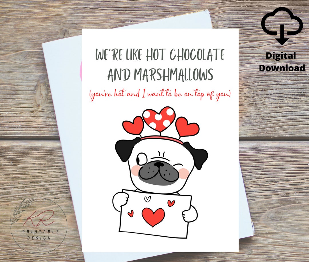 Funny I Love You Card We're Like Hot Chocolate and Marshmallows ...