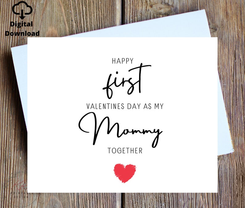First Valentines as My Mommy Printable Card Valentine Card - Etsy