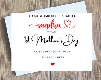 Personalised First Mother's Day Card for Daughter, First Mothers Day ...