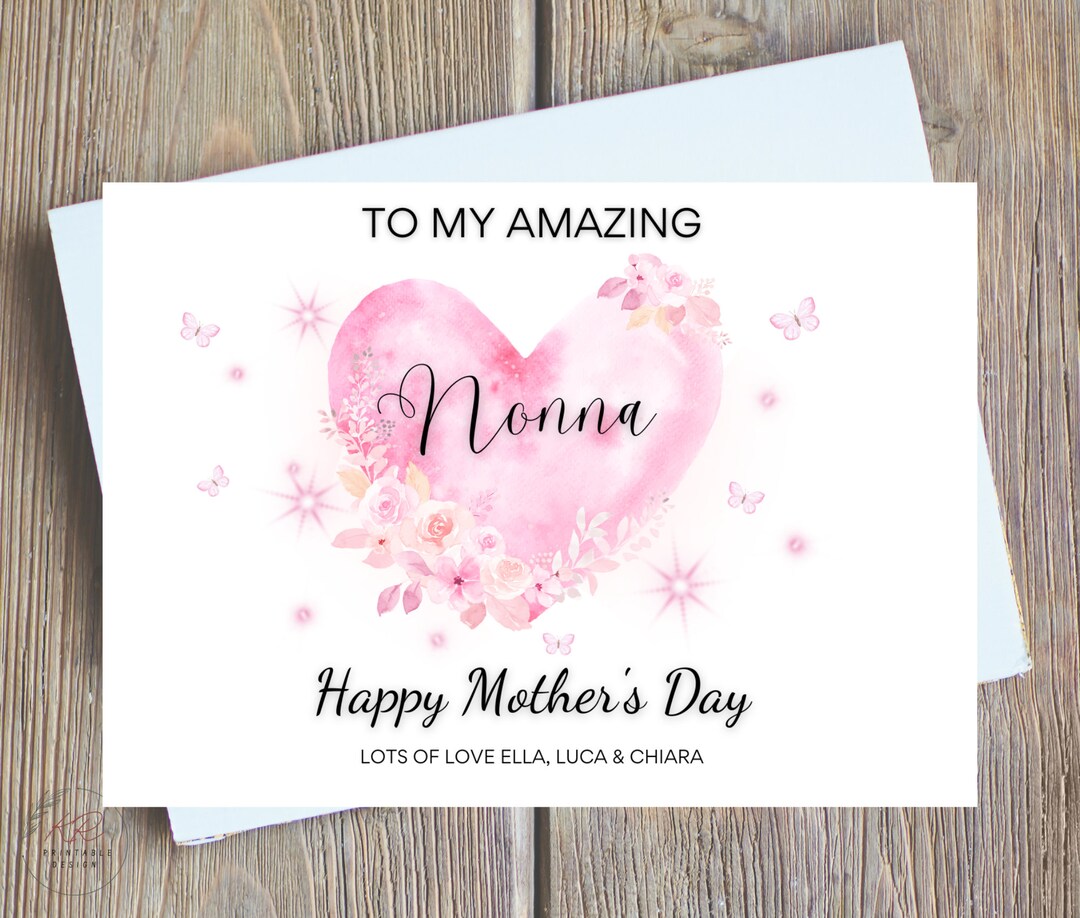 Nonna Mothers Day Card, Mothers Day Card for Nonna, Nana, Grandma ...