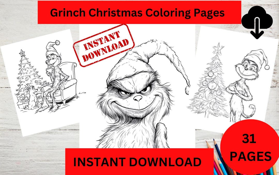 Grinch Coloring Pages, Grinch Coloring Sheets Printable, Christmas ...
