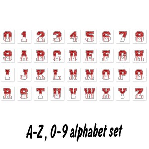 Baseball Sequin Faux Glitter Red and Black Alphabet Letters and Number ...