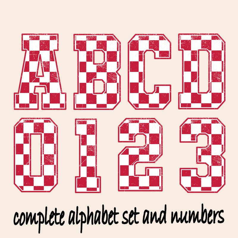 Red Checkered Letter Svg - Etsy