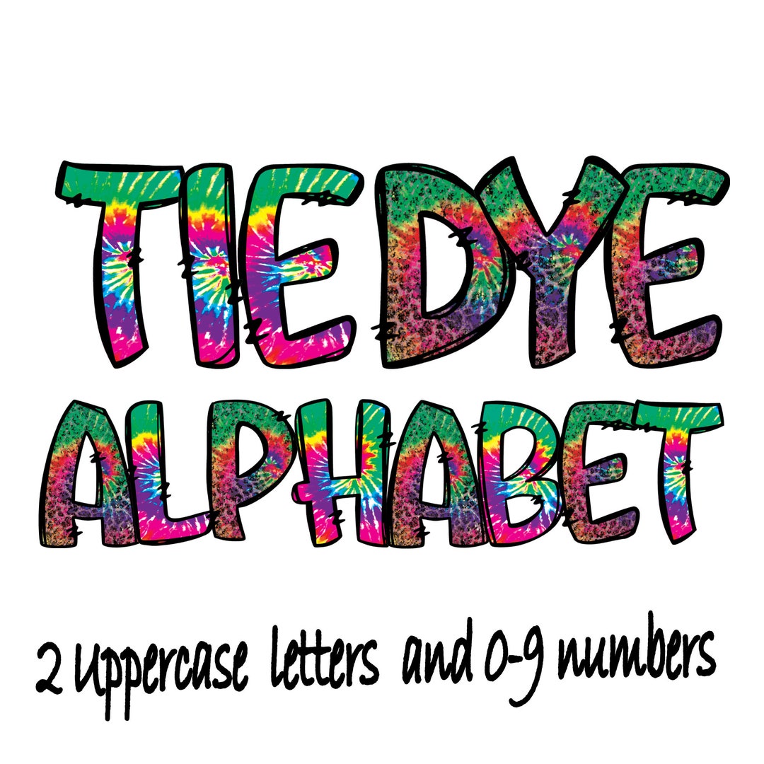 Tie Dye PNG Letters, Sublimation Alphabet Bundle, School Doodle Letters ...