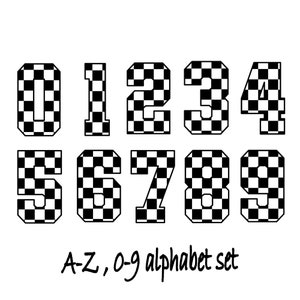 Checkered Alphabet and Checkered Numbers ,alphabet Letters, PNG File ...